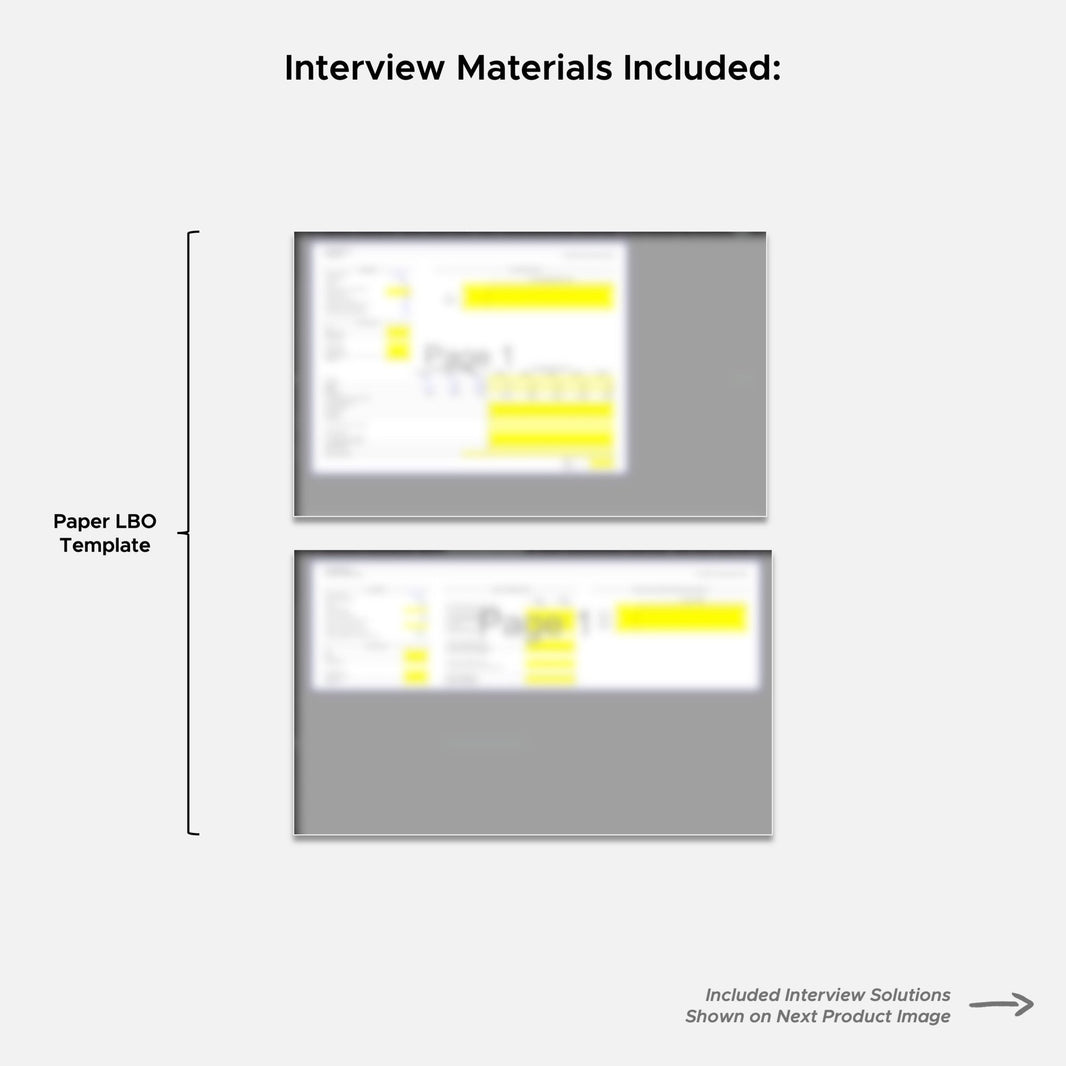 REAL Paper LBO Private Equity Interview Questions